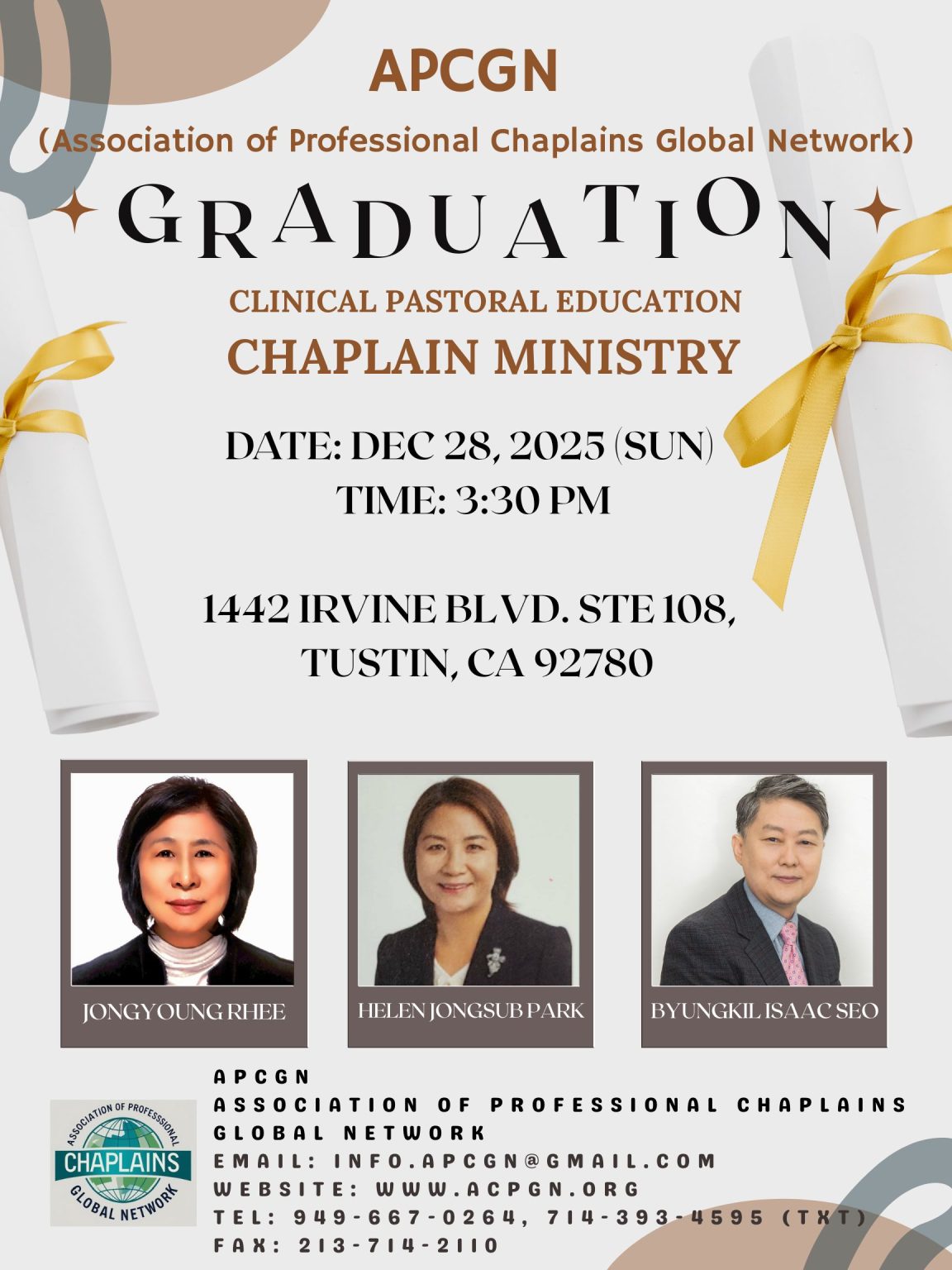 CPE Graduate and Certified Professional Chaplain (CPC) Recognition ...